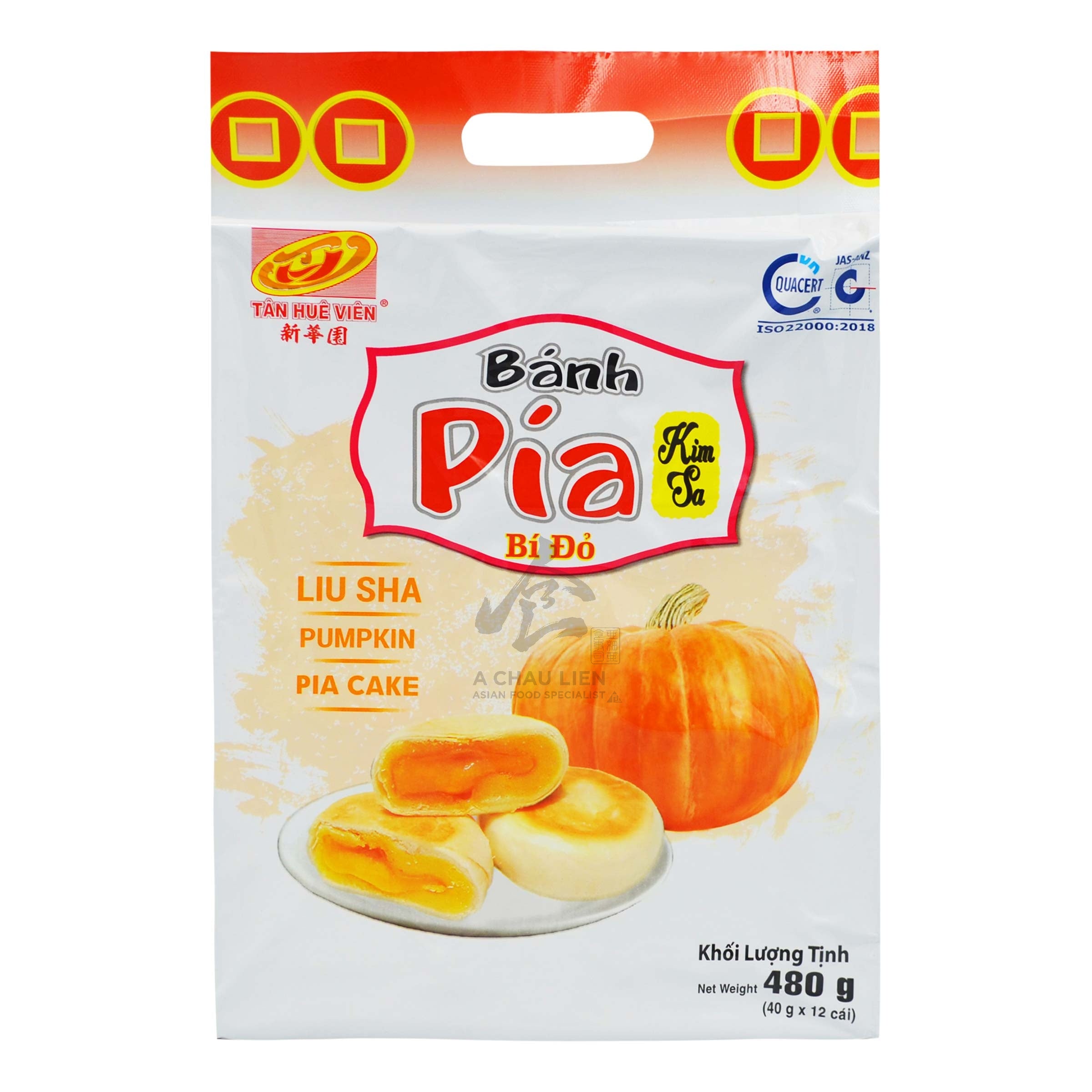 PIA CAKE LIU SHA PUMPKIN (12PCS X 40G) 20 x 480g TAN HUE VIEN – A Chau Lien