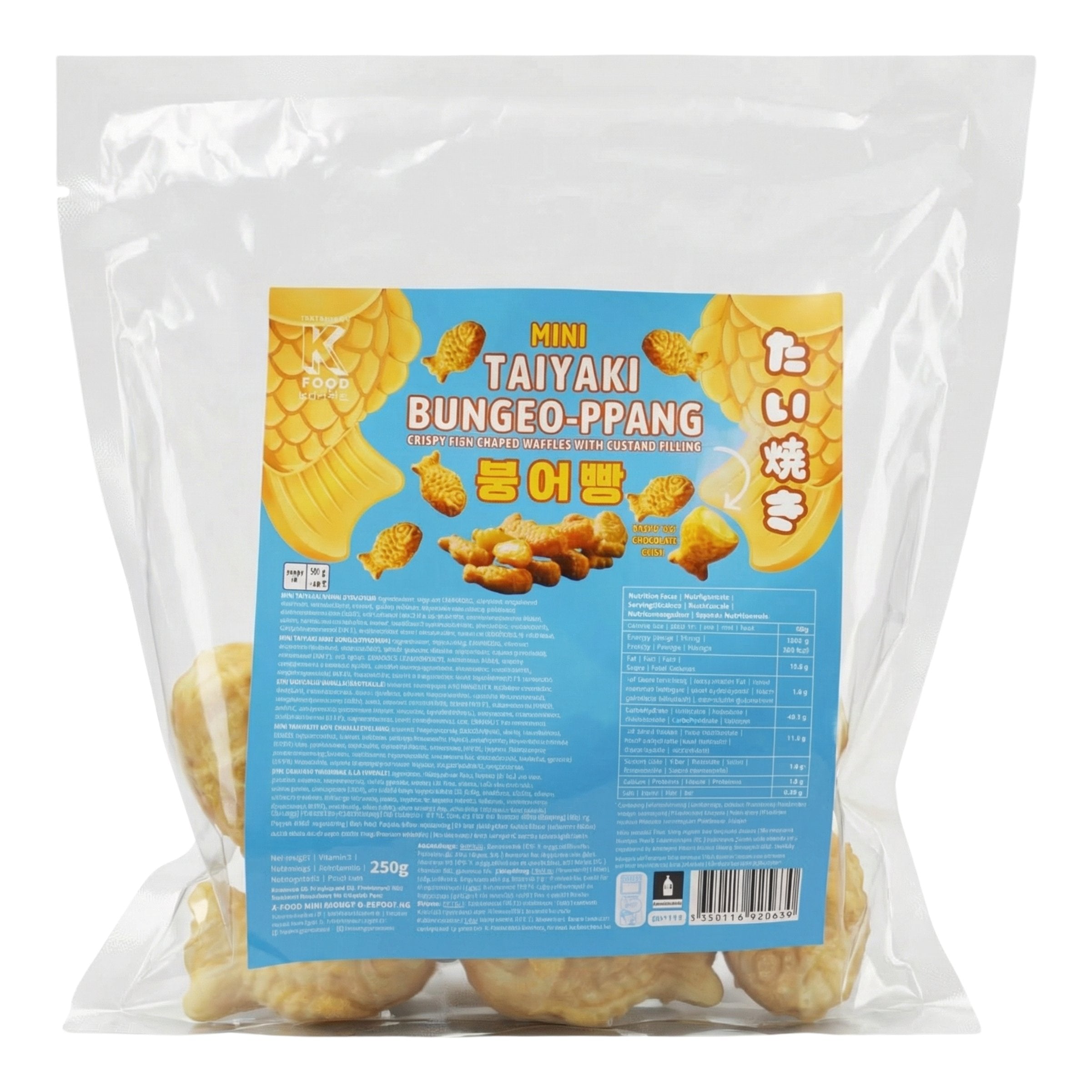 FROZEN MINI TAIYAKI BUNGEOPPANG CUSTARD 30 x 250g K FOOD – A Chau Lien